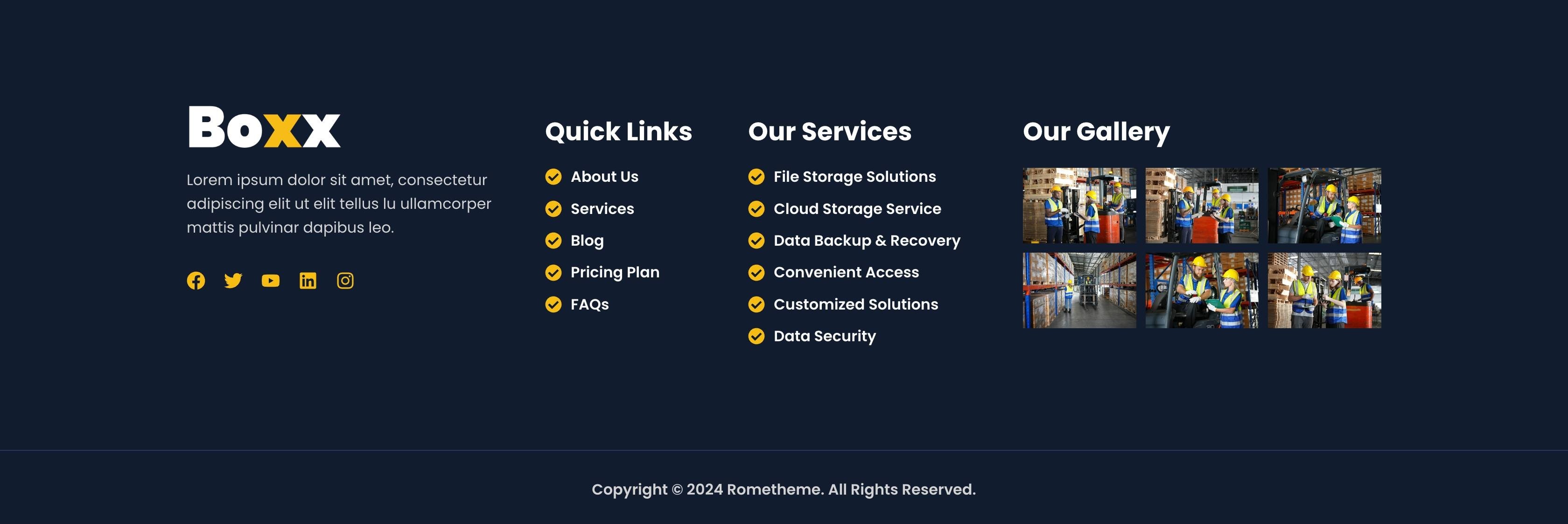 Boxx - Storage Services Company Elementor Template Kit by Rometheme